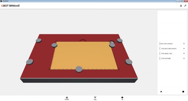 Software PCB Tab | QBOT MINImill - Desktop CNC Router